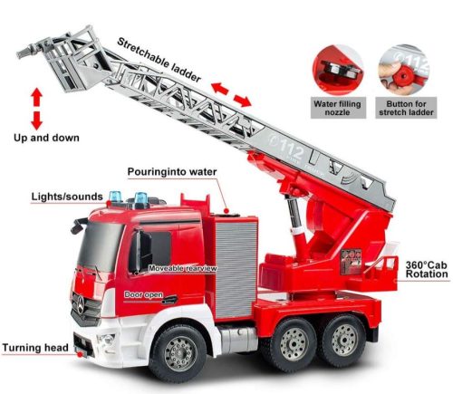 1:20 Scale RTR Mercedes Benz Licensed RC Fire Engine Truck - RC High ...