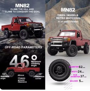 RC Landcruiser LC79 MN82 1/12 RTR scale crawler with 4WD traction.